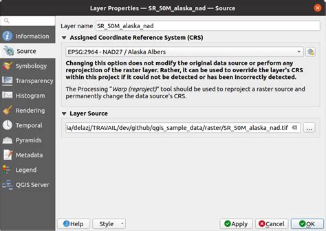 17 1 Dialogfenster Rasterlayereigenschaften — Qgis Documentation Dokumentation