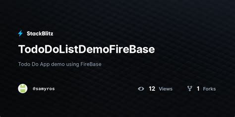 Tododolistdemofirebase Stackblitz