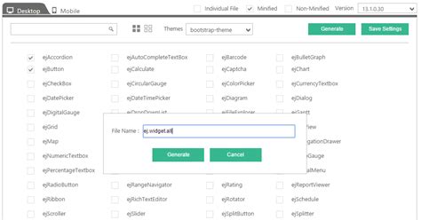 Including Only The Needed Syncfusion Essential Js Widgets In Your Application