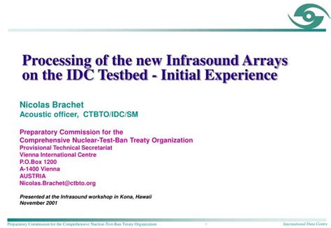 Ppt Processing Of The New Infrasound Arrays On The Idc Testbed
