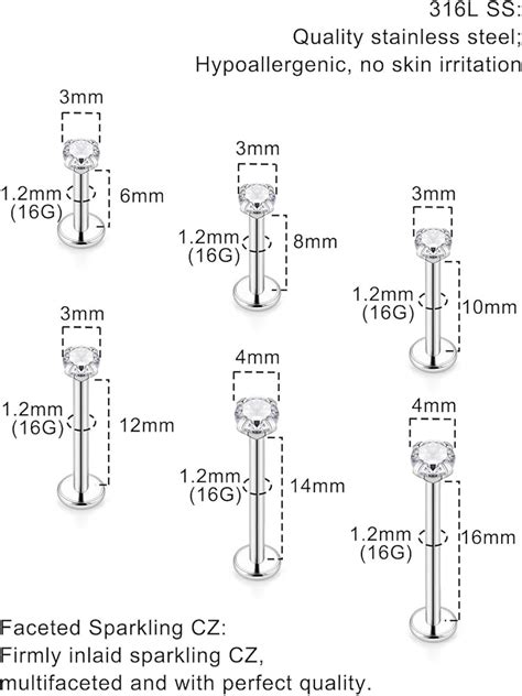 Lip Ring Sizes Chart The Piercing Dictionary Facial And Lip Piercings