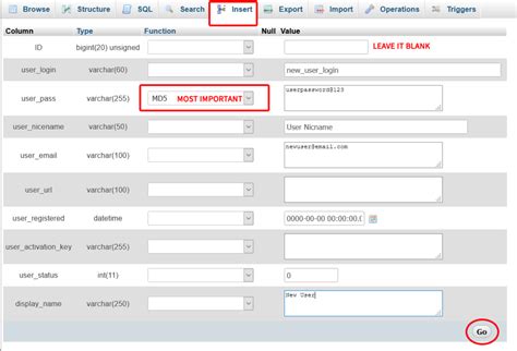 How To Add An Admin User To The Wordpress Database Via Phpmyadmin Learn And Share