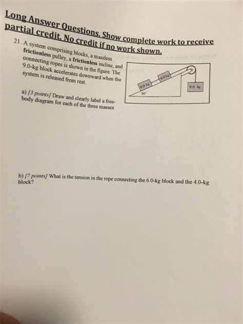 Solved A System Comprising If Connecting Blocks A Massless Chegg Com