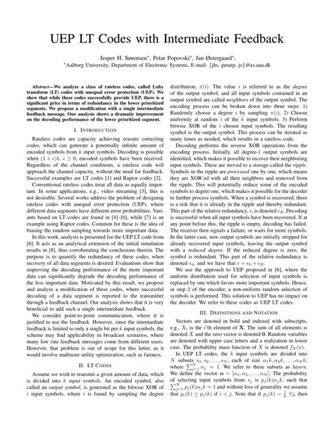 pdf uep lt codes with intermediate feedback