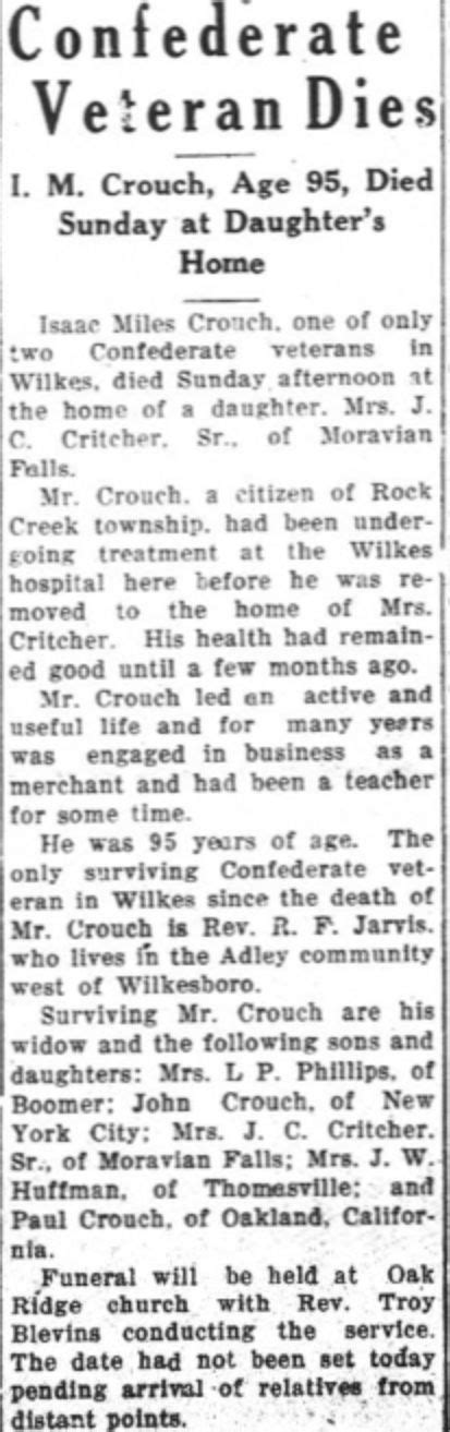 Isaac Milas Crouch 1847 1942 Find A Grave Memorial