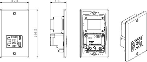 V Shaver Socket With Dual USB A C V DC A Shared Matt Black ML Accessories