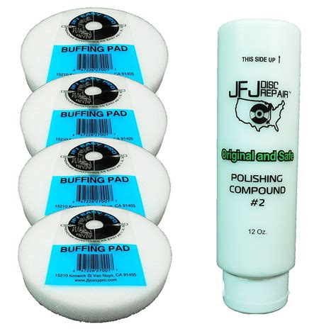 Jfj Easy Pro Buffing Pads Combo Pack 4 Pads And Polish Compound 2