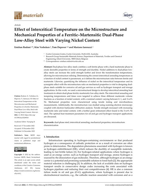 Pdf Effect Of Intercritical Temperature On The Microstructure And
