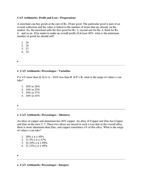 Cat Arithmetic Pdf Compound Interest Interest