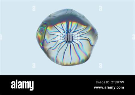 Surrealism Concept Spider Pattern With Many Thin Legs Inside A Water Drop Light Refraction