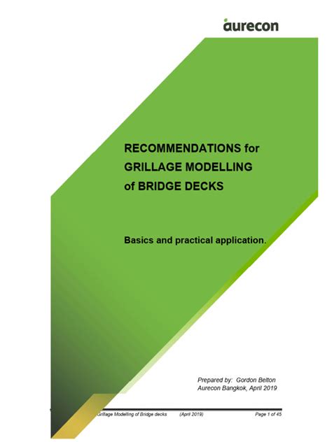 01 Recommendations For Grillage Modelling Oct 2019 Pdf Bridge Beam Structure