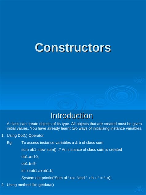 Constructors Pdf