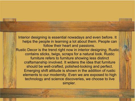 Ppt Rustic Interior Design In 21st Century Powerpoint Presentation Free Download Id 7312339