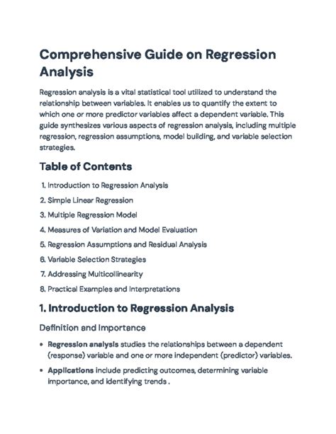 Comprehensive Guide To Regression Analysis Techniques And Applications