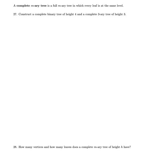 solved a complete m ary tree is a full m ary tree in which