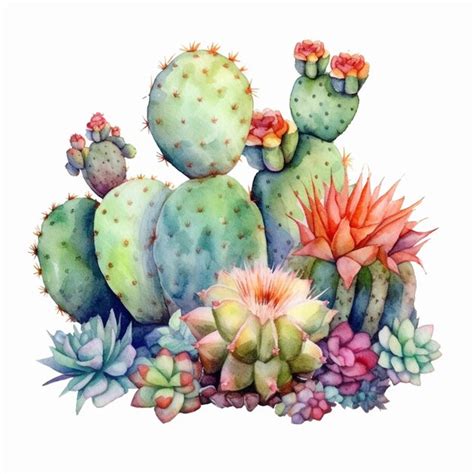 Premium Photo There Are Many Different Types Of Cactus Plants In This Picture Generative Ai
