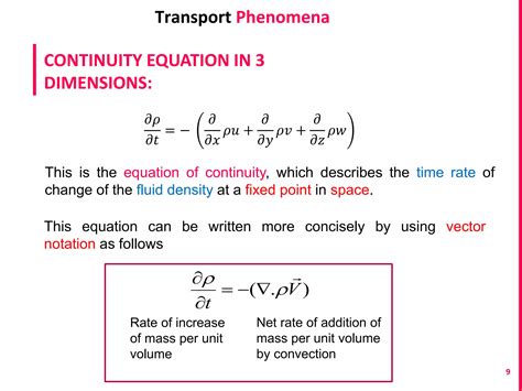 Transport Phenomena Continuity Equation Pdf