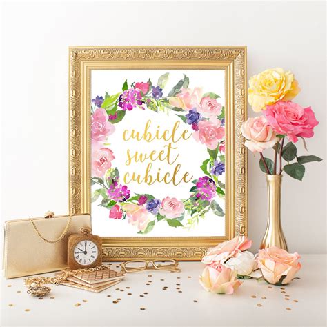 Cubicle Decor Cubicle Sweet Cubicle Sign Printable Office Decor Cubicle