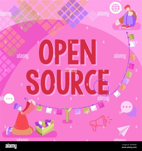 Conceptual Display Open Source Word Written On Contains The Source
