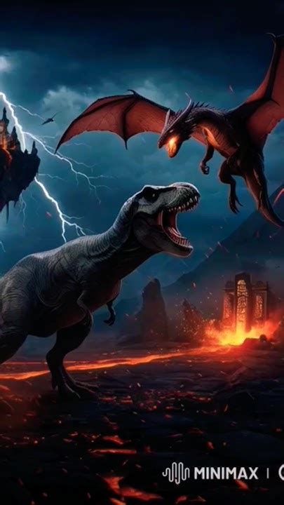 T Rex Vs Dragon Epic Night Battle Of Legends Youtube
