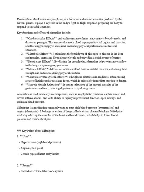 Meds Pdf Vasodilation Medical Specialties