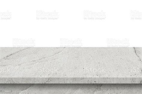 복사 공간과 제품에 대한 표시 몽타주와 고립 된 흰색 배경에 빈 시멘트 테이블 탁자에 대한 스톡 사진 및 기타 이미지 탁자 공란 대리석 Istock