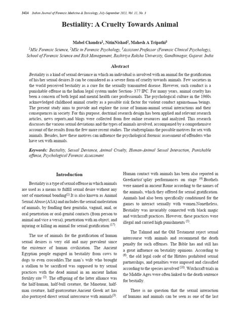 Bestiality A Cruelty Towards Animal Pdf