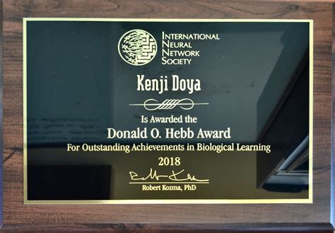 Donald O Hebb Award Okinawa Institute Of Science And Technology Oist