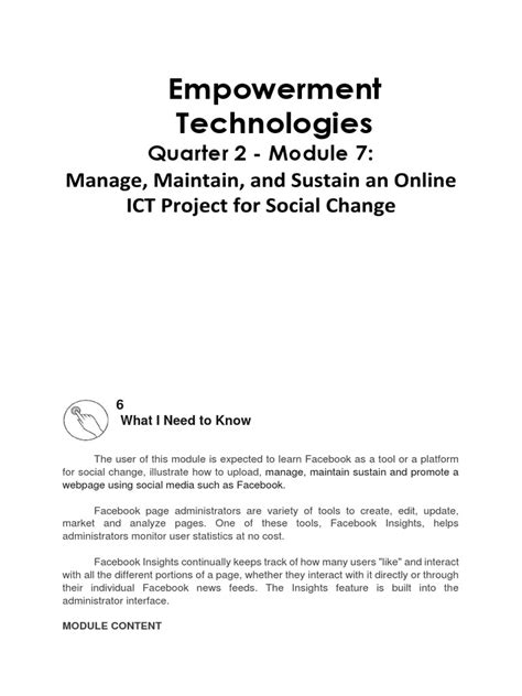 Empowerment Tech Module 7 Pdf Educational Technology Facebook