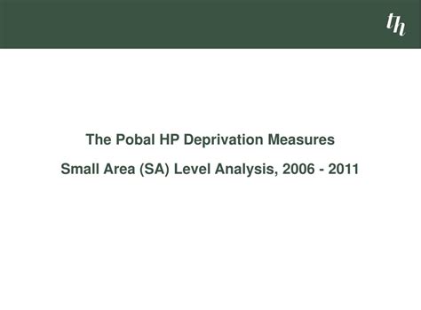 Ppt The Pobal Hp Deprivation Index An Inter Temporal Analysis 1991