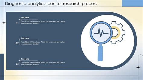 Diagnostic Analytics Icon For Research Process Ppt Example