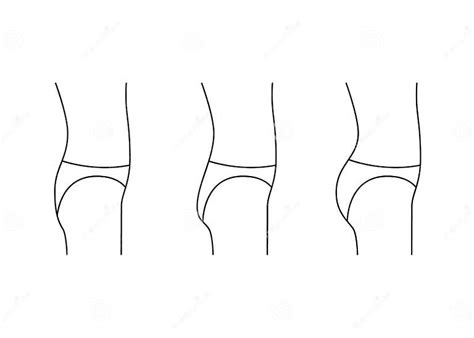 Types De Fesses Femme Forme Fesse Ligne Latérale Icône Augmentation