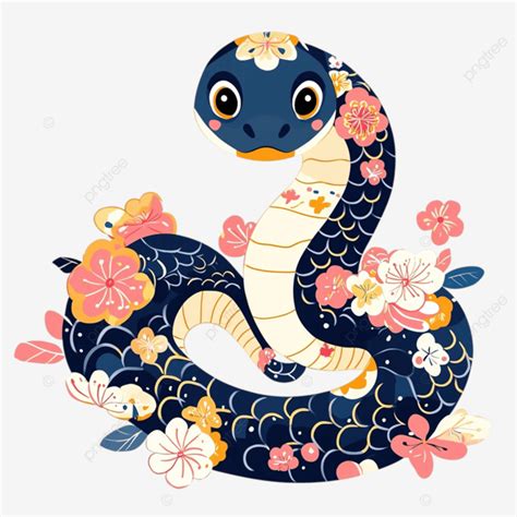 뱀의 해를 주제로 한 귀엽고 세련되고 상서로운 그림입니다 뱀은 행운을 불러일으키는 행운의 부적이나 오마모리 밝은 색상과 같은