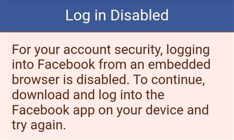 Log In Disabled For Your Account Security Logging Into Facebook From