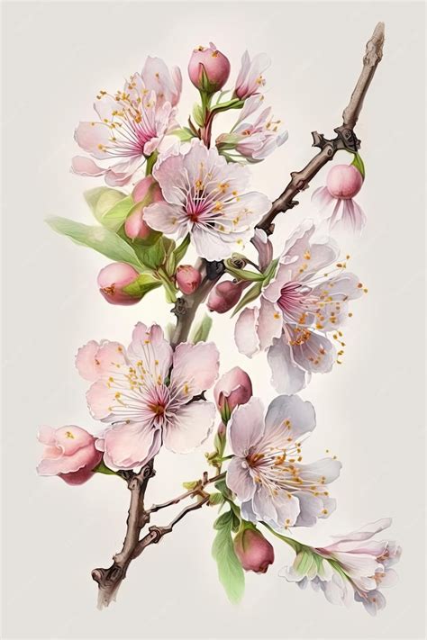 Premium Ai Image Generative Ai Illustration Of Realistic Sakura Or Cherry Blossom Japanese