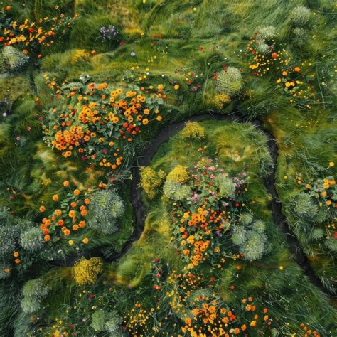 Nature And Agriculture Aerial Mosaic Patterns Premium Ai Generated Image