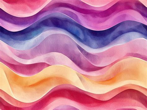 Colorful Watercolor Wave Pattern With Soft Curves And Vibrant Hues