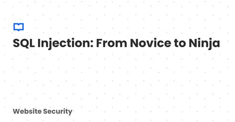 sql injection from novice to ninja website security