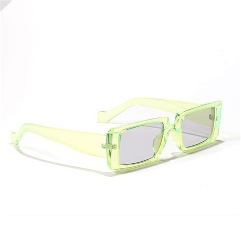 Green Rectangle Sunglasses Women Brand 90s Vintage Vicedeal