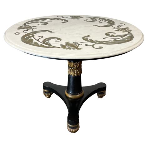 Neoclassical Empire Marble Top Pedestal Table For Sale At 1stdibs