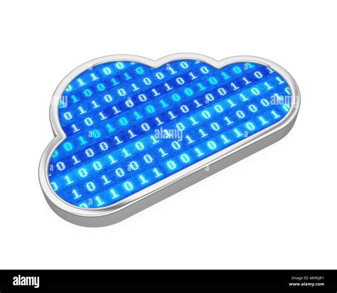 Cloud Computing Symbol With Binary Code Isolated Stock Photo Alamy
