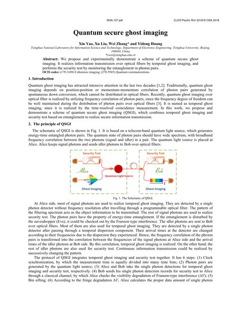 Pdf Quantum Secure Ghost Imaging