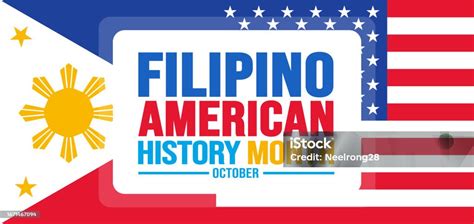 10월은 필리핀계 미국인 역사의 달 배경 템플릿입니다 배경 배너 플래카드 카드 및 포스터 디자인 템플릿에 사용합니다 9월에 대한 스톡 벡터 아트 및 기타 이미지 Istock