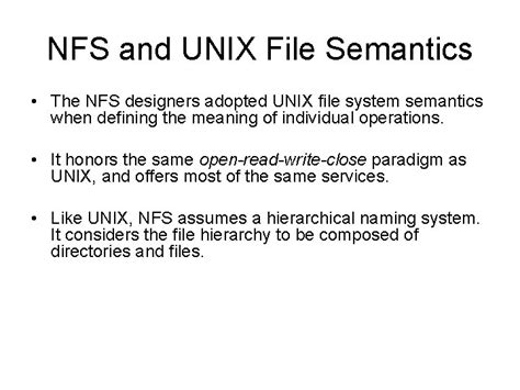 Nfs The Sun Network File System Nfs An