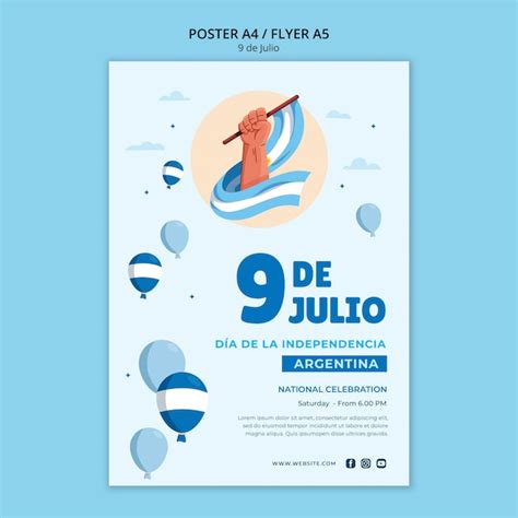 Free Psd Argentina Independence Day Poster Template