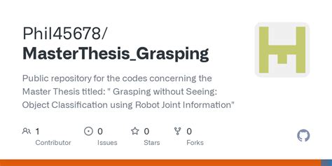 Github Phil45678masterthesisgrasping Public Repository For The Codes Concerning The Master