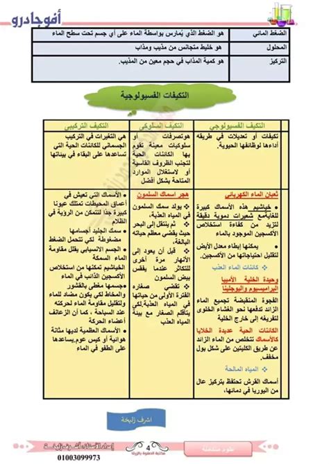 مذكرة مادة العلوم المتكاملة لطلاب الصف الأول الثانوي شهر أكتوبر 2024