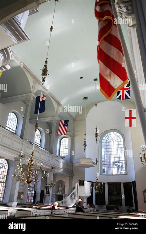 Interior Of Old North Church Freedom Trail Boston Massachusetts New