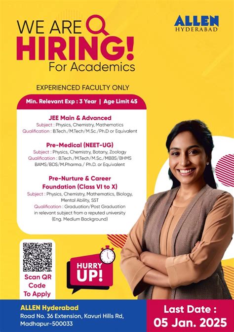 Wearehiring Teachingjobs Allen Hyderabad Facultyrecruitment Educationcareers Pawan Kumar