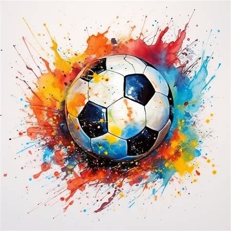 Dynamic Colorful Soccer Ball Design With Splash Art Effect For Event